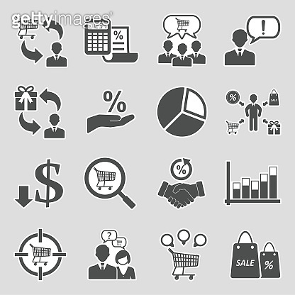 Consumer Behavior Icons. Sticker Design. Vector Illustration ...
