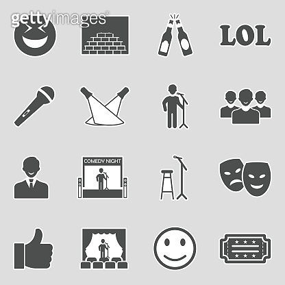 Stand Up Comedy Icons. Sticker Design. Vector Illustration. 이미지 ...