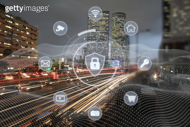 Computer network security cyber connection safety big data protection ...