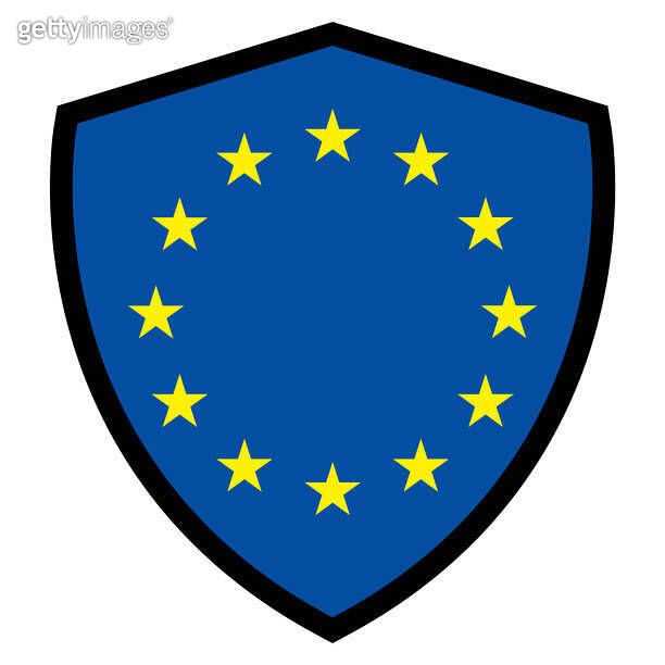 European official union flag , EU flag , with blue shield color ...
