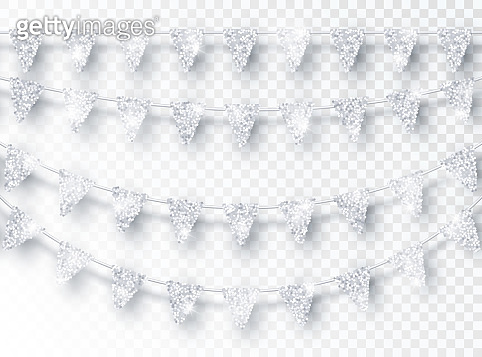 Glitter Silver Party Flags Decoration 이미지 (1156351115) - 게티이미지뱅크