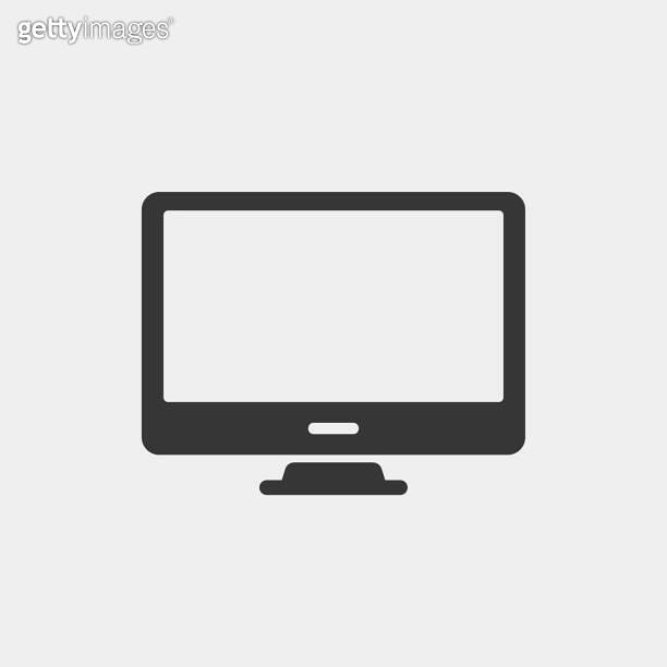 Desktop computer icon. Flat led screen monitor pc. Modern Personal ... Desktop computer icon. Flat led screen monitor pc. Modern Personal ...