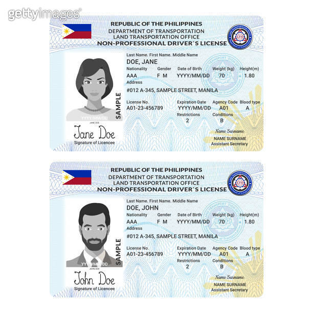 Vector template of toy driver license plastic card for Philippines ...