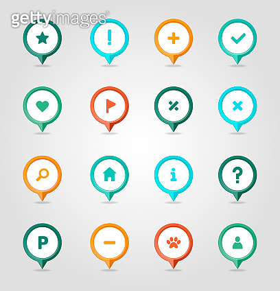 Pin map icon set. Map pointer. Map markers (1158193147) 일러스트, 무료 일러스트, 아이콘, 무료 아이콘 - 게티이미지뱅크
