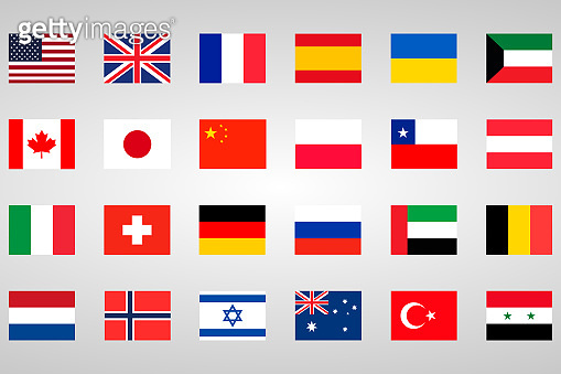 18 different flags countries set (1135330150) 일러스트, 무료 일러스트, 아이콘, 무료 ...