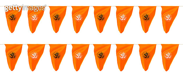 OM FLAG FLYING WITH WHITE AND BLACK OM SYMBOL ILLUSTRATION 이미지 ...