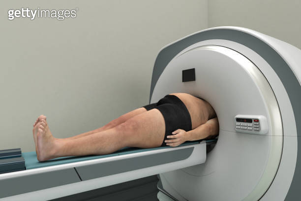 obesity - man stuck in an mri machine diagonal view 이미지 (1146250760 ...