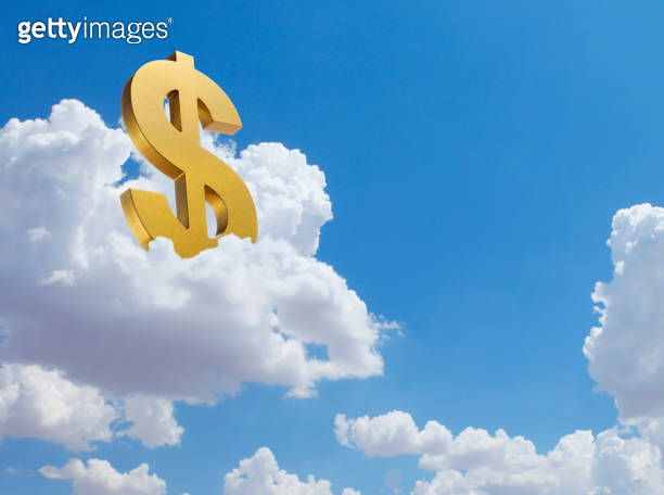 Large Dollar Sign Up In The Clouds 이미지 (1194750489) - 게티이미지뱅크