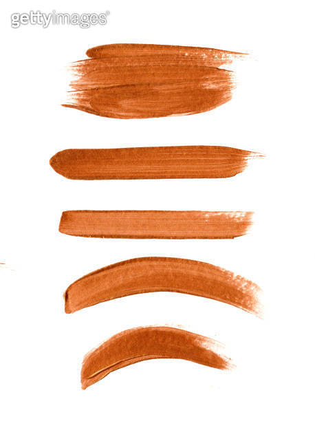 Watercolor brush strokes. Gold brushes, line splashes set. 이미지 ...