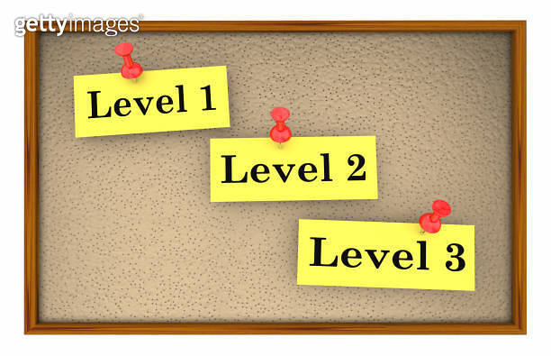 Level 1 2 3 Steps Stages Bulletin Board 3d Illustration (1162656823 ...