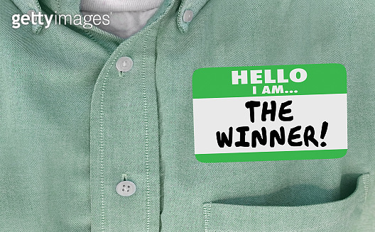 The Winner Best Top Victory Hello Name Tag 3d Illustration (1161278854 ...