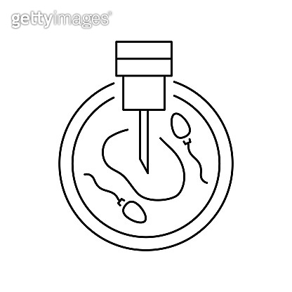 Injection ovum icon. Simple line, outline vector of artificial ...