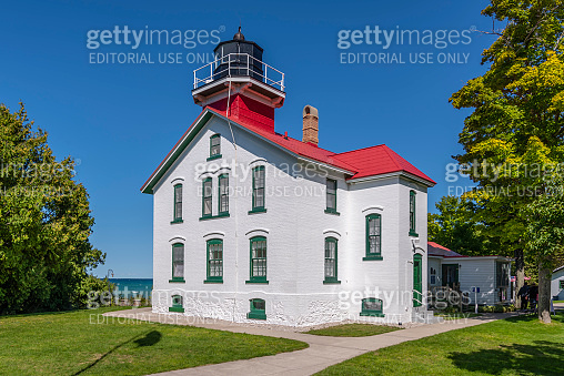 Grand Traverse Lighthouse built by the US Lighthouse Service in 1858 ...