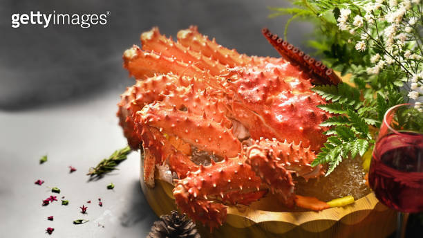 Taraba crab or Red King Crab Japanese food, selective focus. 이미지 ...