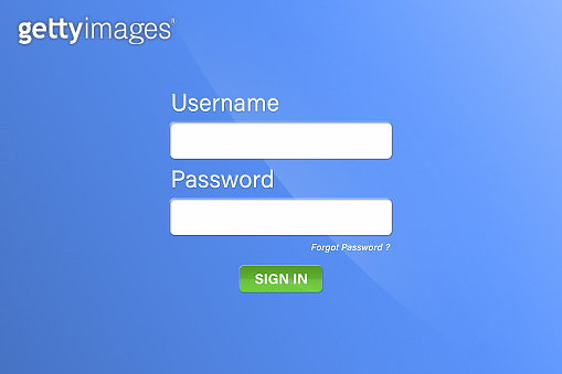 Interface of Password Box on login background. Online Username and ...