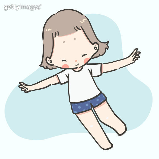 Kawaii Cute Girl With Varieties Action And Feeling On White Background