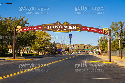 Thanks for visiting Kingman downtown street sign located on historic ...