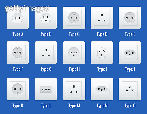 AC power sockets. All types. AC power sockets realistic illustration ...
