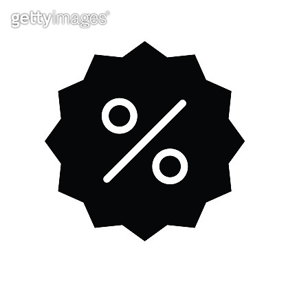 finance banking and money related percentage tag vector in solid style ...