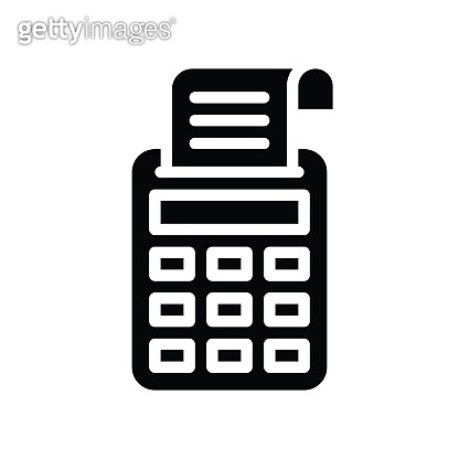 finance banking and money related bill machine vector in solid style ...