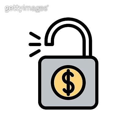 Open lock.unsafe money flat icon editable outline in business and ...