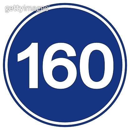 Speed Limit 160 Traffic Sign,Vector Illustration, Isolate On White ...