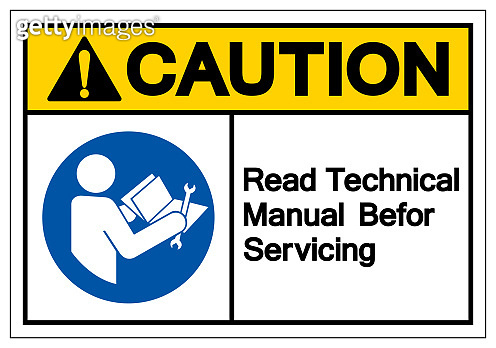 Caution Read Technical Manual Before Servicing Symbol Sign, Vector ...