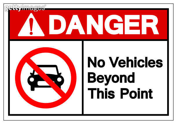 Danger No Vehicles Beyond This Point Symbol Sign ,Vector Illustration ...