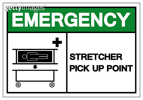 Emergency Stretcher Pick Up Point Symbol Sign, Vector Illustration ...