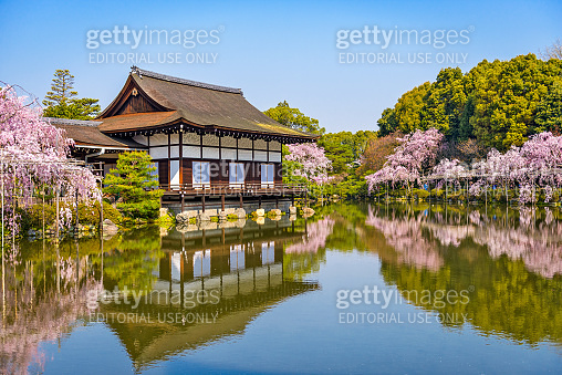Kyoto, Japan spring at Heian Shrine's pond garden. (1128673572) - 게티이미지뱅크