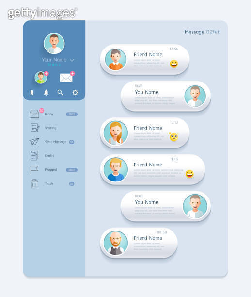 Messenger chat interface with dialogue window background mobile UI ...