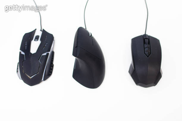different types of computer mice. Vertical, gaming and office mouse ...