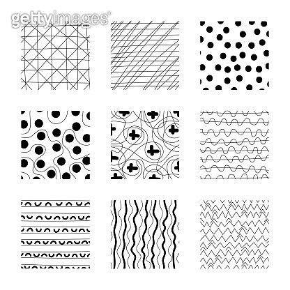 Set of abstract squares. Hand drawn backgrounds. Simple scratchy ...