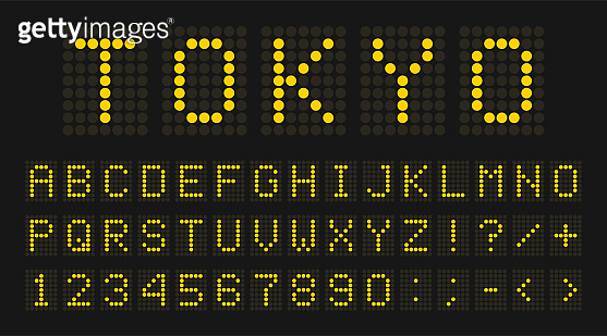 Led digital font, letters and numbers (1156304862) - 게티이미지뱅크