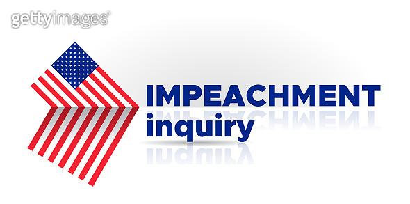 American flag to impeachment inquiry procedure. State symbol of the USA ...