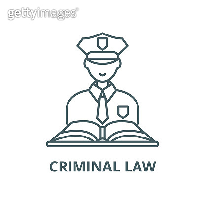 Criminal law vector line icon, linear concept, outline sign, symbol ...