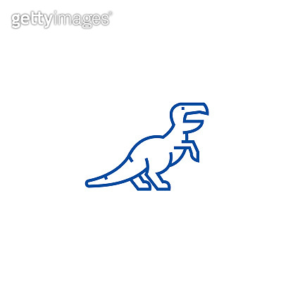 Dinosaur,raptor,tyrannosaurus line icon concept. Dinosaur,raptor,tyrannosaurus flat vector ...