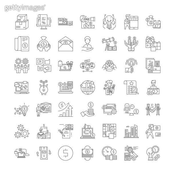 Small business owner linear icons, signs, symbols vector line ...