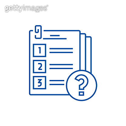 Exam line icon concept. Exam flat vector symbol, sign, outline ...