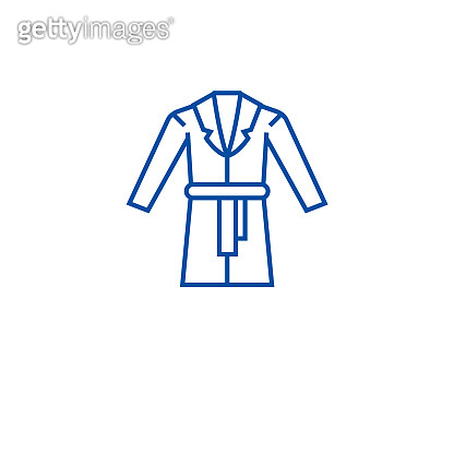 Dressing gown line icon concept. Dressing gown flat vector symbol, sign ...