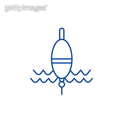 Float fishing line icon concept. Float fishing flat vector symbol, sign ...