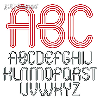 Set of trendy modern vector capital alphabet letters isolated. Disco ...