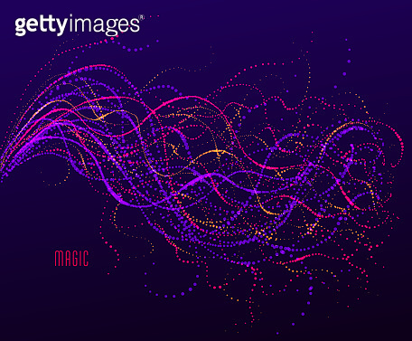Dotted particle array flowing vector abstract background, life forms ...
