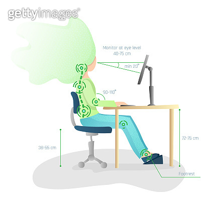 Ergonomic, healthy Correct sitting Spine Posture. Healthy Back and ...