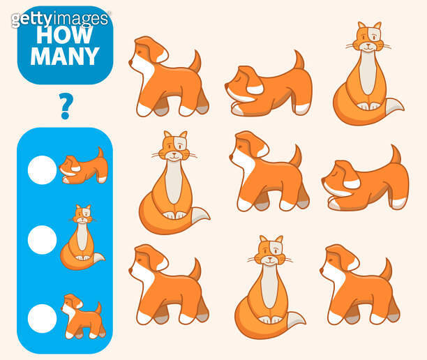 Count how many cats, rabbit, dogs is educational game. Maths task ...