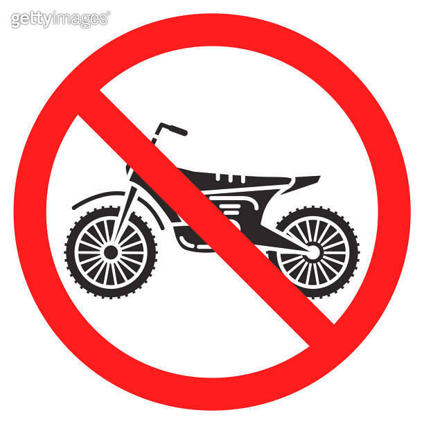 Motorcycle ban icon.Motorbike warning sign. (1189346696) 일러스트, 무료 일러스트 ...