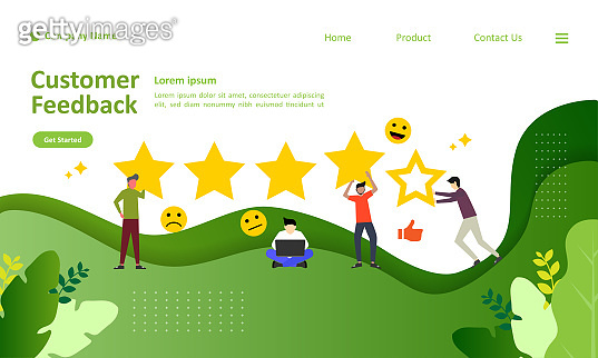 Customer Feedback concept design, people give vote review results ...