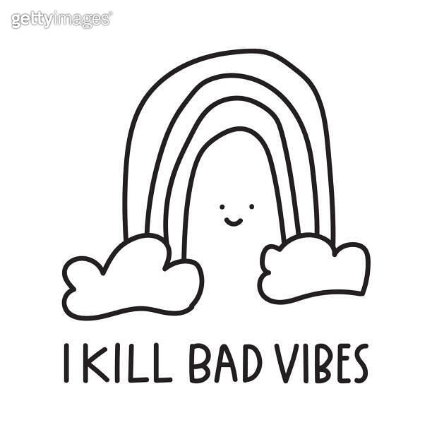 Funny rainbow. I kill bad vibes. 이미지 (1178269390) - 게티이미지뱅크