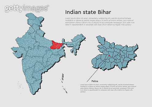 India country map Bihar state template concept (1179680131) 일러스트, 무료 ...