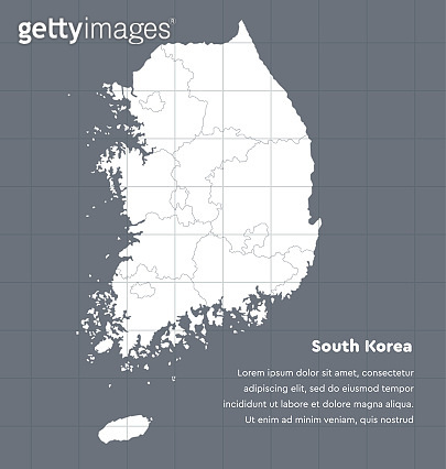 Vector map South Korea country province template 이미지 (1177335294) - 게티이미지뱅크